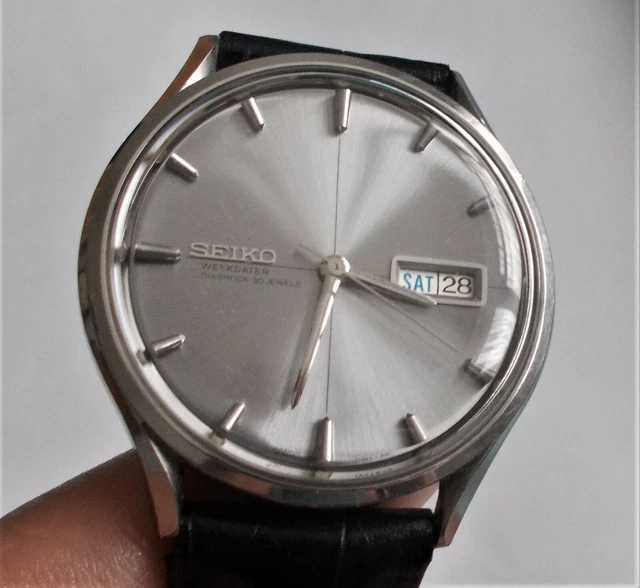 VINTAGE SEIKO DAY & Date Sea Lion Weekdater M77 Automatic Gents Watch ...