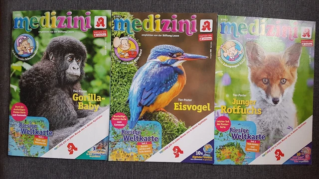 MEDIZINI POSTER 7/2022 8/2022 9/2022 riesige Weltkarte alle Teile EUR ...