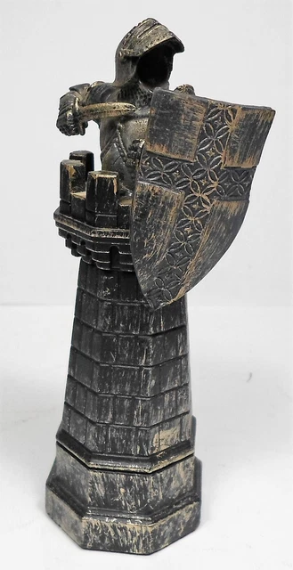 DEAGOSTINI HARRY POTTER WIZARD CHESS KNIGHT ON TOWER BLACK / GOLD ROOK ...