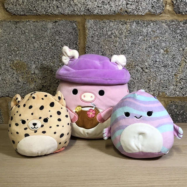 3 X SQUISHMALLOW Pink Peter Pig 8 in Martina Fish Reversible Cheetah ...