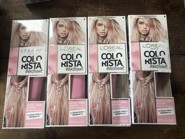 L'ORÉAL COLORISTA WASHOUT Pink Semi-Permanent Hair Dye 80 ml x 4 FREE ...