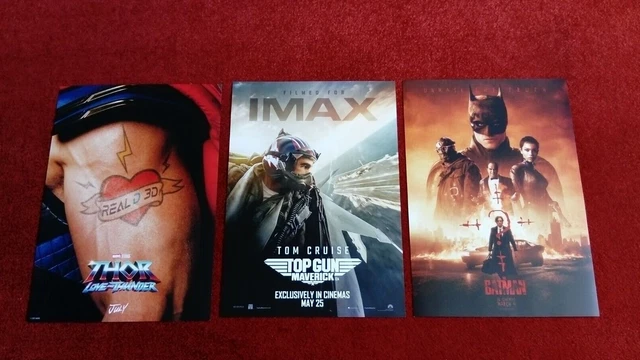 ORIGINAL CINEMA THOR,BATMAN, Top Gun/Maverick Posters- A3 (29.7 x 42cm ...