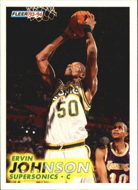 1993-94 FLEER SEATTLE Supersonics Basketball Card #382 Ervin Johnson ...
