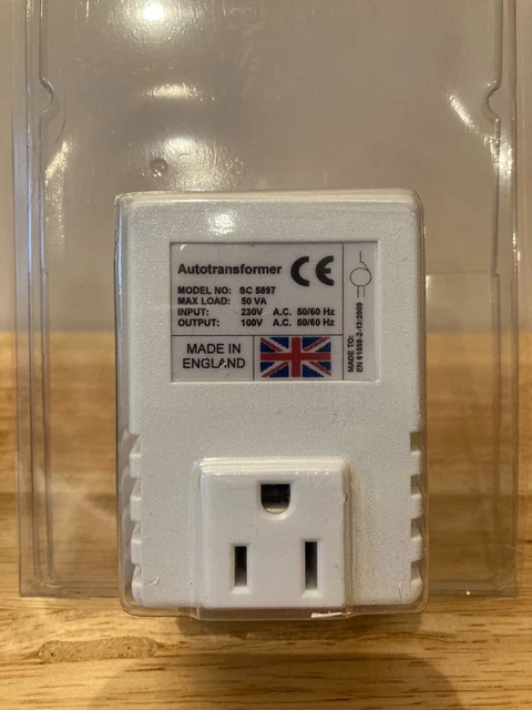 240V TO 100V Step Down Transformer 50VA - British made by Airlink ...