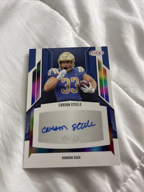 CARSON STEELE CHIEFS UCLA 2024 SAGE High Series Calcio AUTO Autografo ...