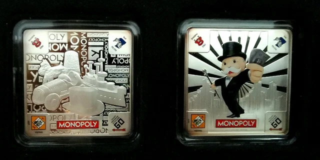 2013 MONOPOLY SILVER Coin Set New Zealand Niue Mint Hasbro Top *RARE ...