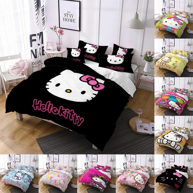 PARTY HELLO KITTY Kids Gift Quilt Duvet Cover Set Children Queen ...