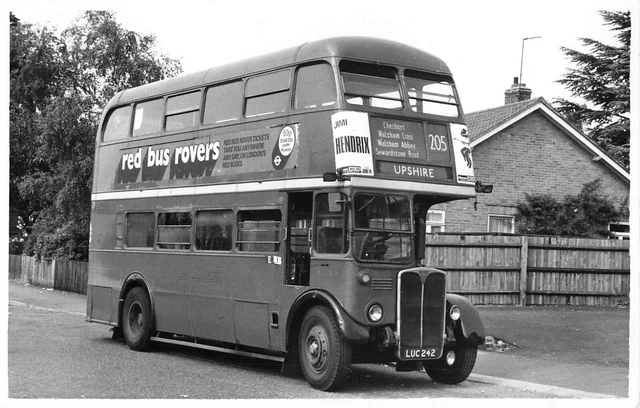 VINTAGE PHOTOGRAPH DOUBLE Decker Bus - Route 205 Upshire London ...