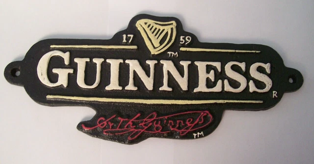 CLASSIC VINTAGE DESIGN Hand Painted Guinness Sign Harp Pub Restaurant ...