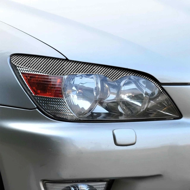 *PAIR HEADLIGHT EYELID Headlamp Eyebrow Decal Carbon Fiber Sticker ...