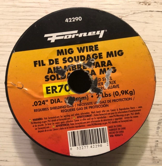 FORNEY 42290 2 Pound ER70S Mild Steel .024 Mig Weld Wire (Slightly Used ...