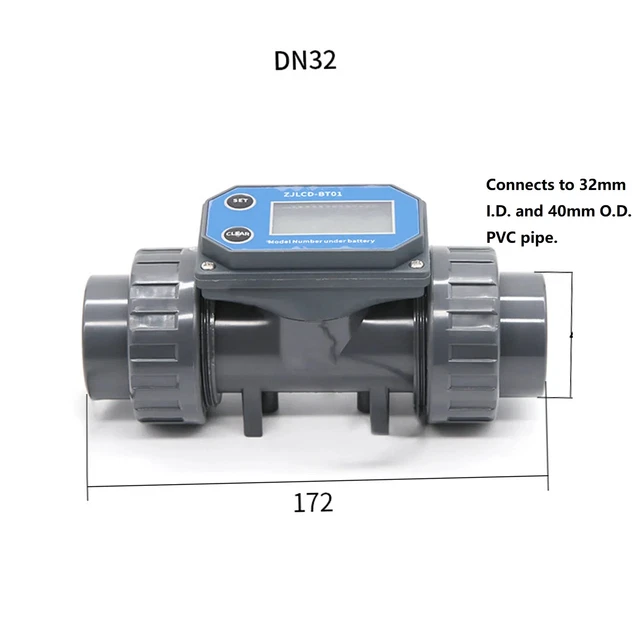 DIGITAL TURBINE FLOW Meter DN25 Liquid Water Gauge for Farm/Garden ...