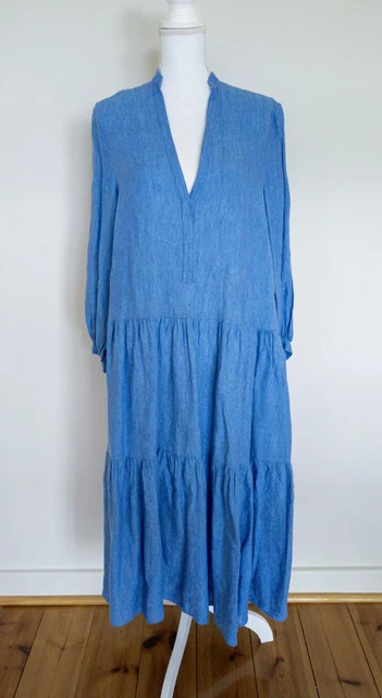 SCANLAN THEODORE ITALIAN Linen Tiered Maxi Dress Cobalt EUR 121,55 ...