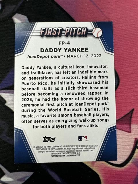 DADDY YANKEE 2024 Topps Series 2 FIRST PITCH #FP-4 Puerto Rican Rapper ...