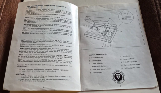 FIDELITY UNIT 10 Operating Instructions Stereo Record Player £7.99 ...