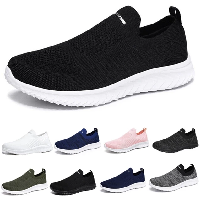 MENS WOMENS SLIP On Wide Fit Memory Foam Casual Walking Gym Sports ...