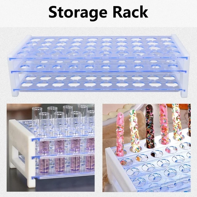 EASY TO CLEAN Blue 3 Layer Test Tube Rack Removable Tube Organization ...