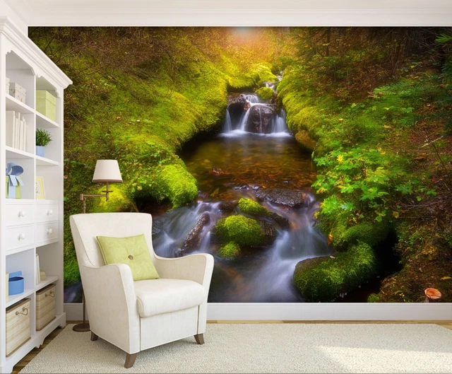 3D FOREST RIVER E984 Wallpaper Mural Paper Wall Print Indoor Murals CA ...