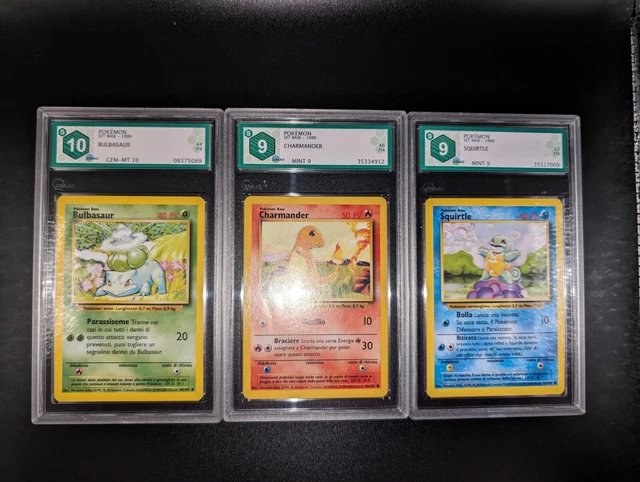 LOTTO CARTE POKEMON Starter Set Base Charmander Bulbasaur Squirtle Mint ...