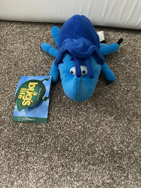 DISNEY STORE PIXAR Bugs Life 7” Dim Blue Beetle Beanie Plush Soft Toy ...
