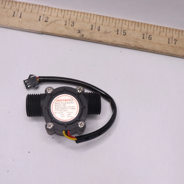 DIGITEN WATER FLOW Hall Sensor Switch Flow Meter Counter 1-30L/min G1/2 ...