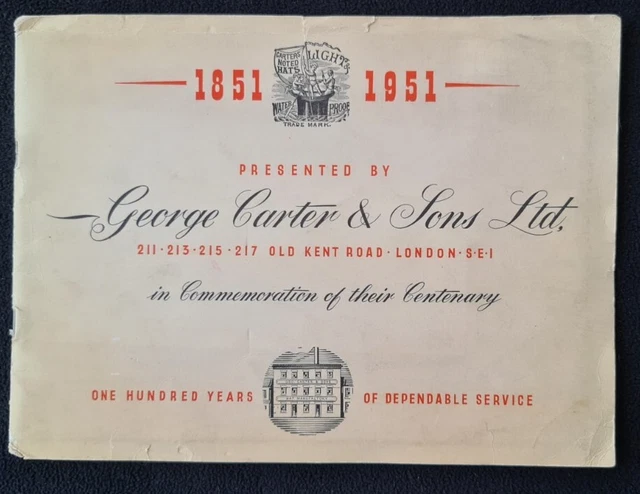 GEORGE CARTER & Sons Ltd (1951) Commemorative 100 Year Booklet of Photographs £20.00 - PicClick UK
