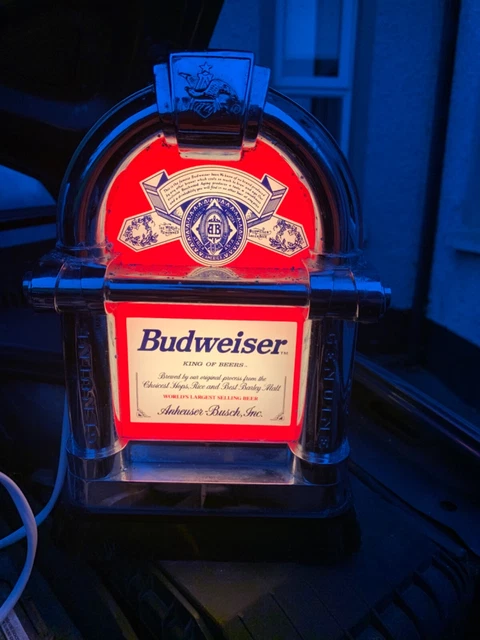 BUDWEISER ILLUMINATED BAR Top Pub Pump Font Sign Advertising Beer Light ...