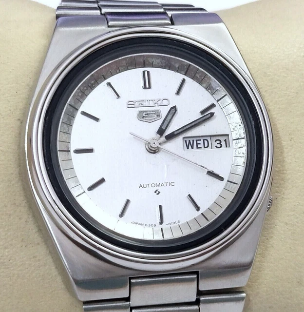 VINTAGE SEIKO 5 Automatic Silver Dial Men's Watch Case 37.1mm ...