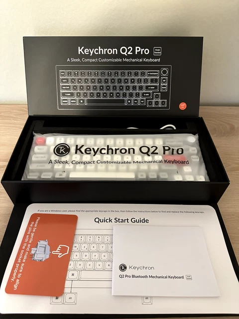 KEYCHRON Q2 Wireless RGB Keyboard kit with Knob - White - Open Box $35. ...