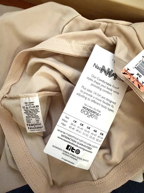 NAOMI & NICOLE NWT Hi Waist Thigh Slimmer Shapewear Sz 3X Comfy Firm ...
