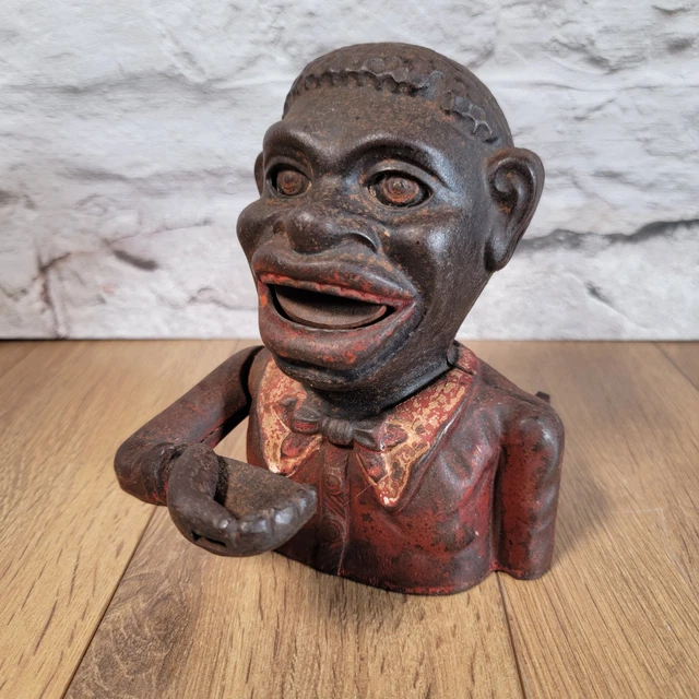 VINTAGE JOLLY NEGROID Man Coin Swallowing Rolls Eyes Money Box £69.99 ...