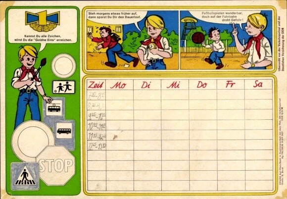 TIMETABLE GDR TRAFFIC police and German insurance, golden... - 10618640 ...