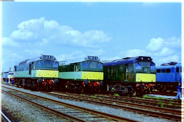 35MM RAILWAY COLOUR Negative Class 25's D7523, D7659 and D5222 at Crewe ...