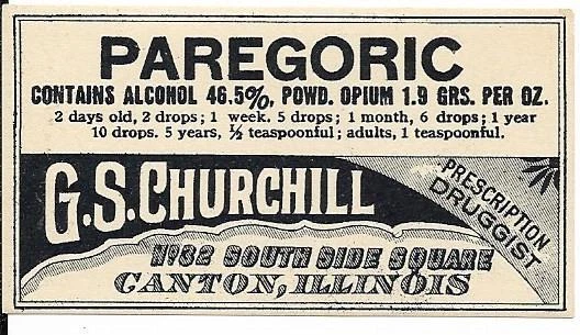 VINTAGE PHARMACY LABEL - Para\egoric w/1.9 grams Opium. Lot of 3 Labels ...