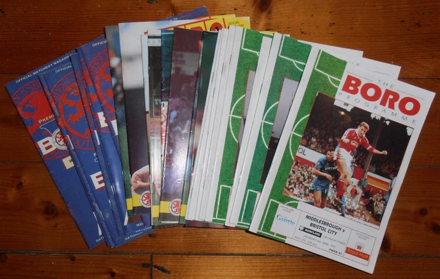 24 X EARLY 1990's MIDDLESBROUGH FC HOME PROGRAMMES (all different ...