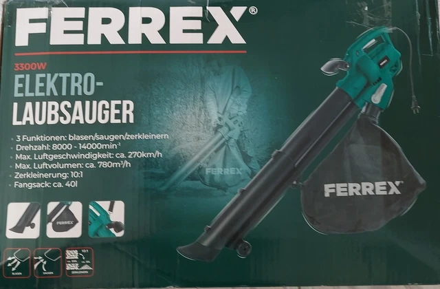 LAUBSAUGER FERREX NEU 3300 Watt Fangsack 40 Liter EUR 28,81 - PicClick DE