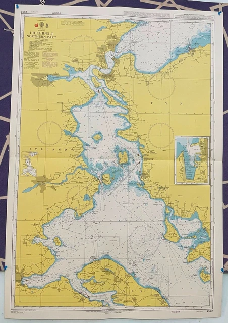 AMIRAUTÉ 2592 DANEMARK Lillebaelt Du Nord Partie Carte Chart Maritime ...