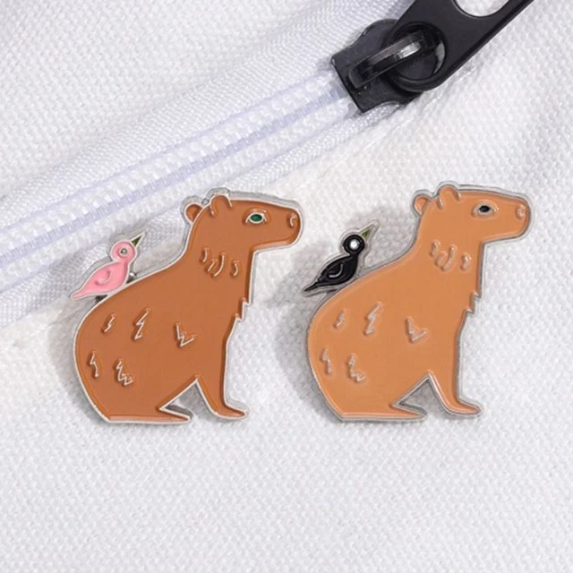 EMOTICON PACK CAPYBARA Brooch Metal Capybara Alloy Badge Shirt Pin EUR ...