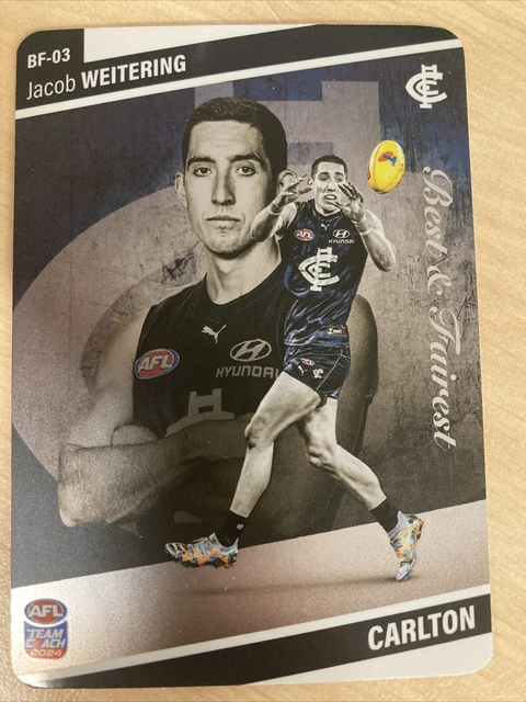 2024 AFL TEAMCOACH- Best & Fairest- Jacob Weitering BF-03- Carlton ...