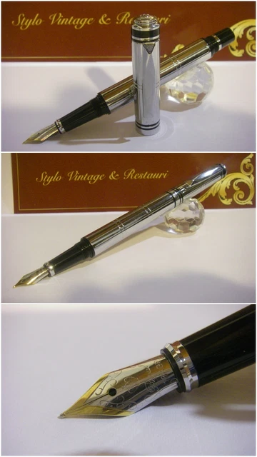 STILOGRAFICA REGAL ROYAL British EDWARD Chrome stylo Fountain Pen nib ...