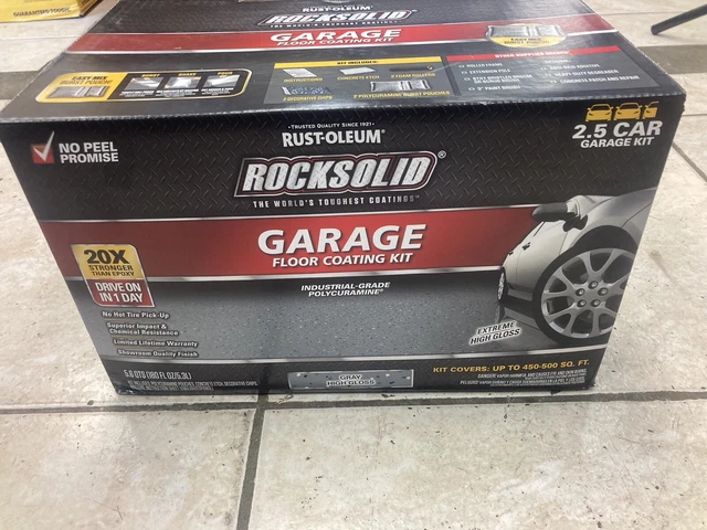 RUST-OLEUM ROCKSOLID 5.6QT 2.5-Car Garage Floor Coating Kit 293513 Gray ...