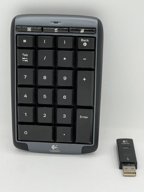 LOGITECH 2.4 GHZ Wireless Keyboard Number pad Numeric Keypad W/ USb ...