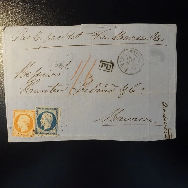 NAPOLÉON N°14/16 DEVANT De Lettre Front Cover Ambulant Pb2° Pour Ile ...