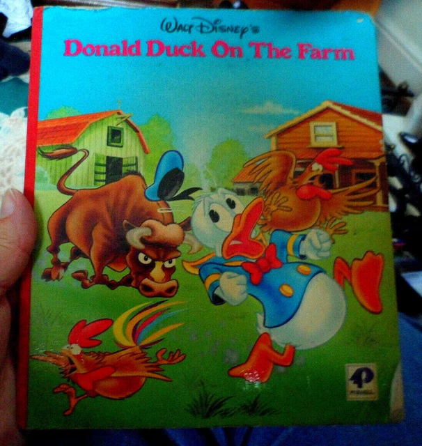 WALT DISNEY'S DONALD Duck On The Farm Picture Word Board Book RARE ...