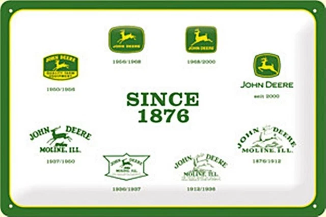 JOHN DEERE LOGOS 1876 en Relief Métal Signe 300mm x 200mm $27.77 ...