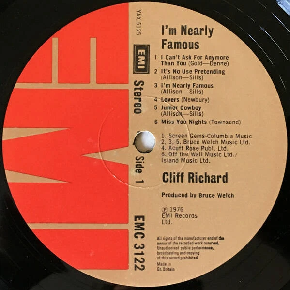 CLIFF RICHARD - I'M Nearly Famous (Vinyle) EUR 6,20 - PicClick FR