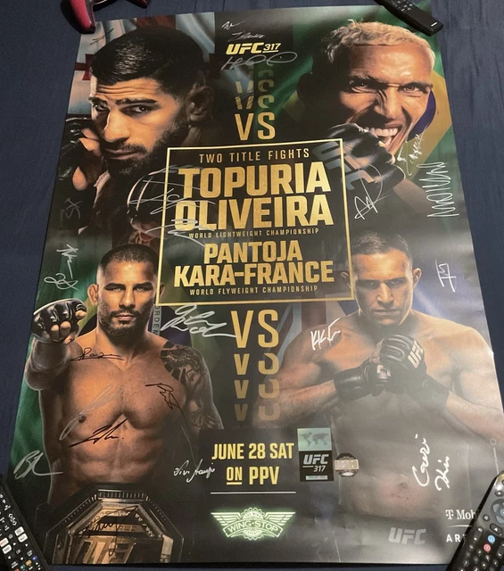 UFC 317 TOPURIA Vs Oliveira Signed By Card Poster 140/140 Mint ...