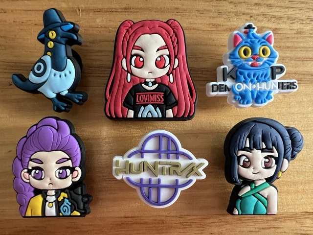 6 X HUNTR/X Huntrix K-Pop Demon Hunters Movie Jibbitz Shoe Charms For ...