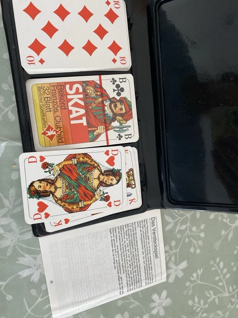 KARTENSPIEL-SET ROMMÉ CANASTA Bridge Skat Doppelkopf – mit Anleitung ...