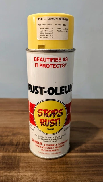 🔥 NEW RUST-OLEUM Spray Paint Lemon Yellow 🟡🍋 CLEAN Graffiti Vintage ...